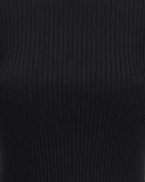 COURREGES Ribbed Crewneck Short Sleeve Top
