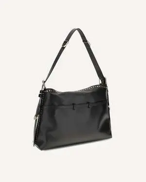 Givenchy Large Voyou Shoulder Bag In Shiny Leather - Black