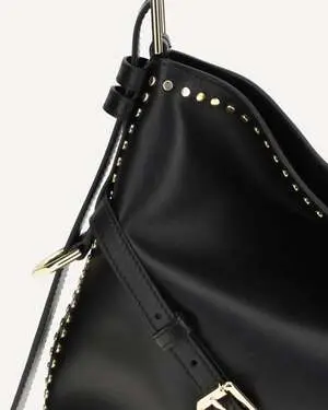 Givenchy Large Voyou Shoulder Bag In Shiny Leather - Black