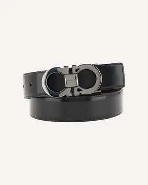 FERRAGAMO Gancini Reversible Belt - Black