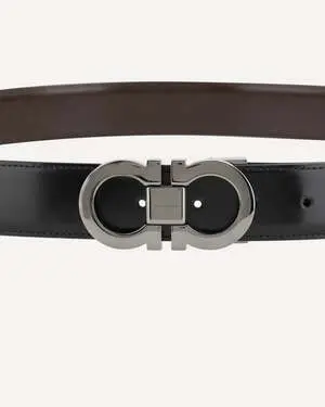 FERRAGAMO Gancini Reversible Belt - Black