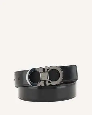 FERRAGAMO Gancini Reversible Belt - Black