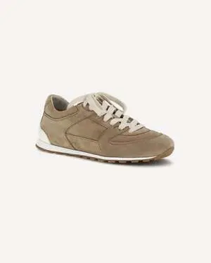 Brunello Cucinelli Suede Lace-up Sneakers - Beige