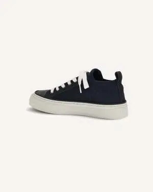 Brunello Cucinelli Cotton Knit And Suede Sneakers - Blue