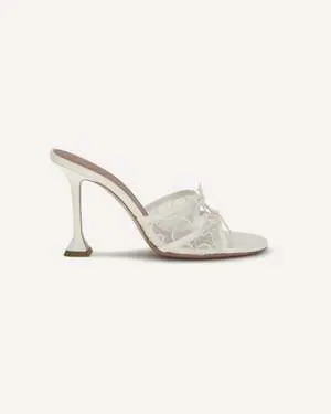 Amina Muaddi Eleonora Mules Sandals With Bow Detailing