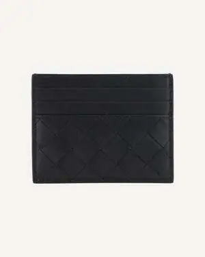 Bottega Veneta Leather Card Holder - Black