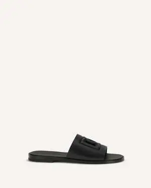 Dolce & Gabbana Embossed Logo Sandals - Black