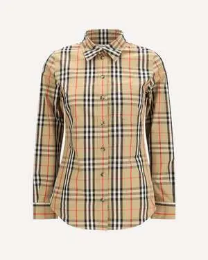 Burberry Stretch Cotton Check Shirt - Multicolour