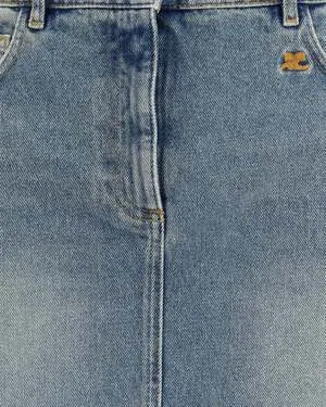 COURREGES Denim Asymmetrical Circle Skirt