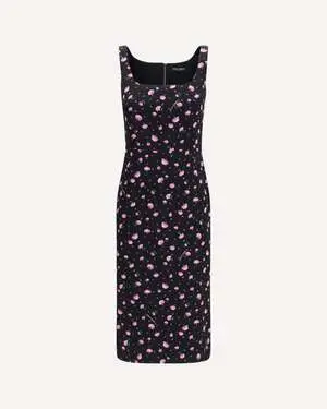Dolce & Gabbana Sleeveless Floral Print Sheath Dress