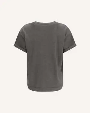 Brunello Cucinelli Cashmere Glitter T-shirt - Grey