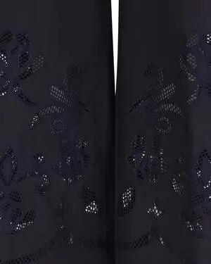 FORTE_FORTE Embroidered Cotton Wide Leg Pants - Blue