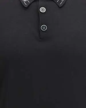 Dolce & Gabbana Silk Polo With Collar And Short Sleeves - Black