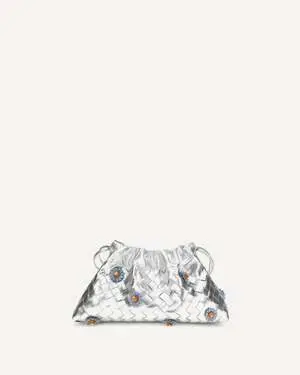 Bottega Veneta Dustbag Clutch Bag With Floral Appliqués