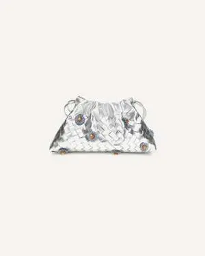 Bottega Veneta Dustbag Clutch Bag With Floral Appliqués