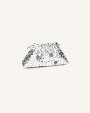Bottega Veneta Dustbag Clutch Bag With Floral Appliqués