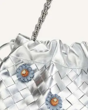 Bottega Veneta Dustbag Clutch Bag With Floral Appliqués