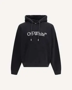 Off-White Graphic Print Oversized Hoodie - Black