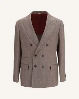 Brunello Cucinelli Double-breasted Tailored Jacket - Brown