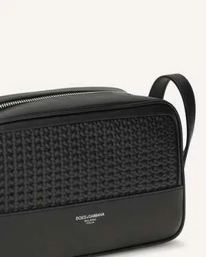 Dolce & Gabbana Leather Beauty Case With Woven Detail