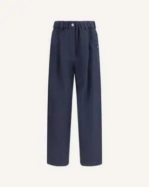 Brunello Cucinelli Mixed Linen Trousers - Blue