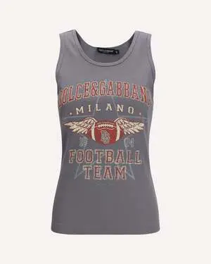 Dolce & Gabbana Ribbed Graphic Tank Top