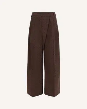 GANNI Flocked Plaid Crossover Trousers