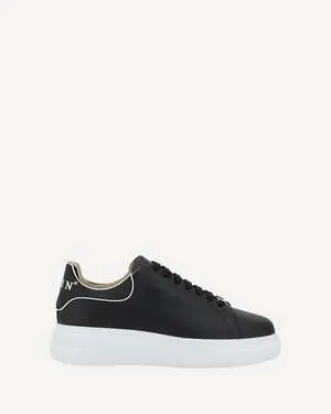 Philipp Plein Leather Lace-up Sneakers - Black
