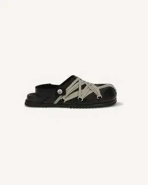 Rick Owens Megalace Leather Mules - Black