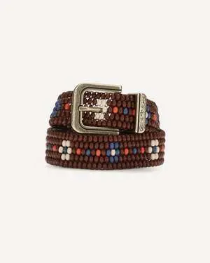 Etro Beaded Belt With Floral Motif