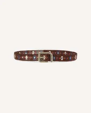 Etro Beaded Belt With Floral Motif