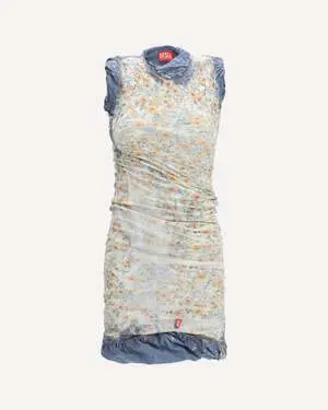 DIESEL® D-ayana Floral Print Ruched Mini Dress