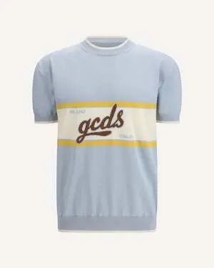 Gcds Logo Script Crewneck With Short Sleeves Ale