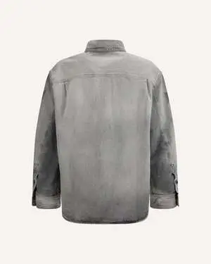 Off-White Diag Miitary Overshirt In Denim Mae - Grey
