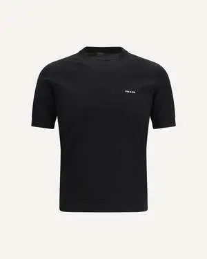 Prada C-neck Knit In Cotton - Black
