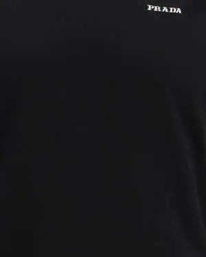 Prada C-neck Knit In Cotton - Black