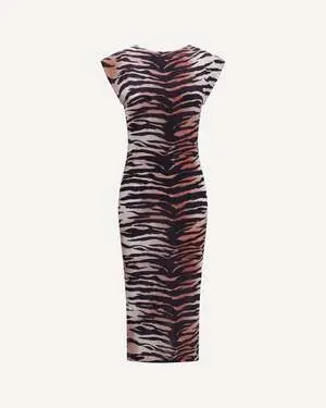 Pinko Tiger Print Short Sleeve Dress