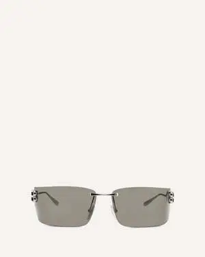 Balenciaga Rimless Square Sunglasses - Silver