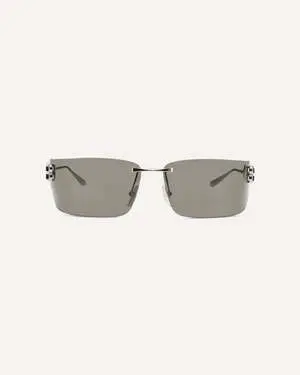 Balenciaga Rimless Square Sunglasses - Silver