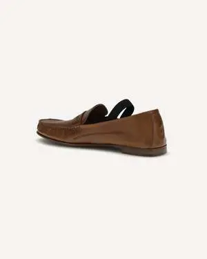 Versace Leather Loafers With Medusa Logo Plaque - Brown