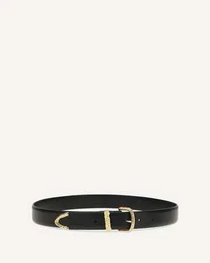 Pinko Leather Belt With Decorated Buckle