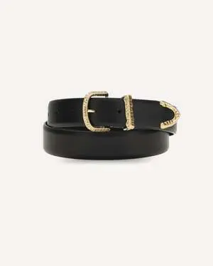 Pinko Leather Belt With Decorated Buckle