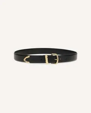 Pinko Leather Belt With Decorated Buckle
