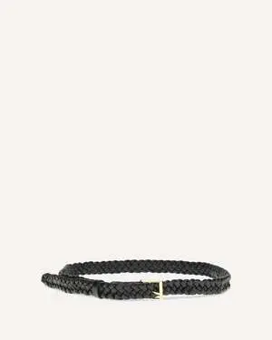 Bottega Veneta Solo Woven Leather Belt - Black