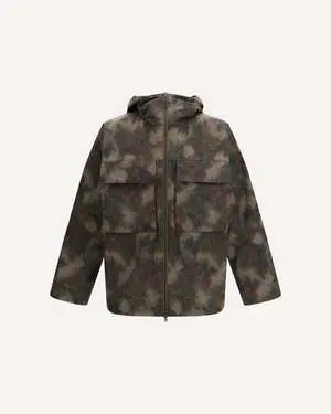 Herno Ripstop Parka With Tropical Pattern - Green