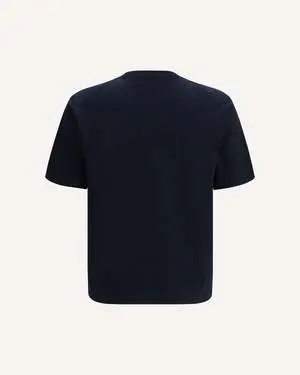 PIACENZA CASHMERE 1733 Short-sleeve Crewneck Sweater - Blue