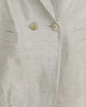 FORTE_FORTE Double-breasted Jacket In Linen And Lurex With Jewel Buttons