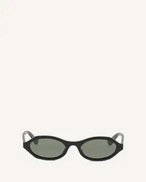 Alexander McQueen Geometric Oval Sunglasses - Black
