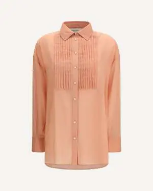 GOLDEN GOOSE Oversized Cotton Shirt With Pleated Bib