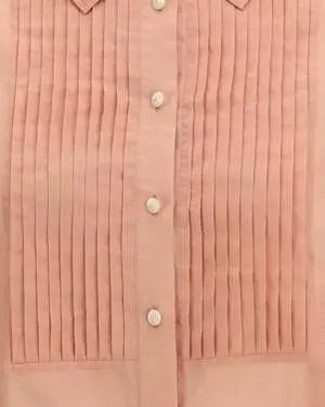 GOLDEN GOOSE Oversized Cotton Shirt With Pleated Bib
